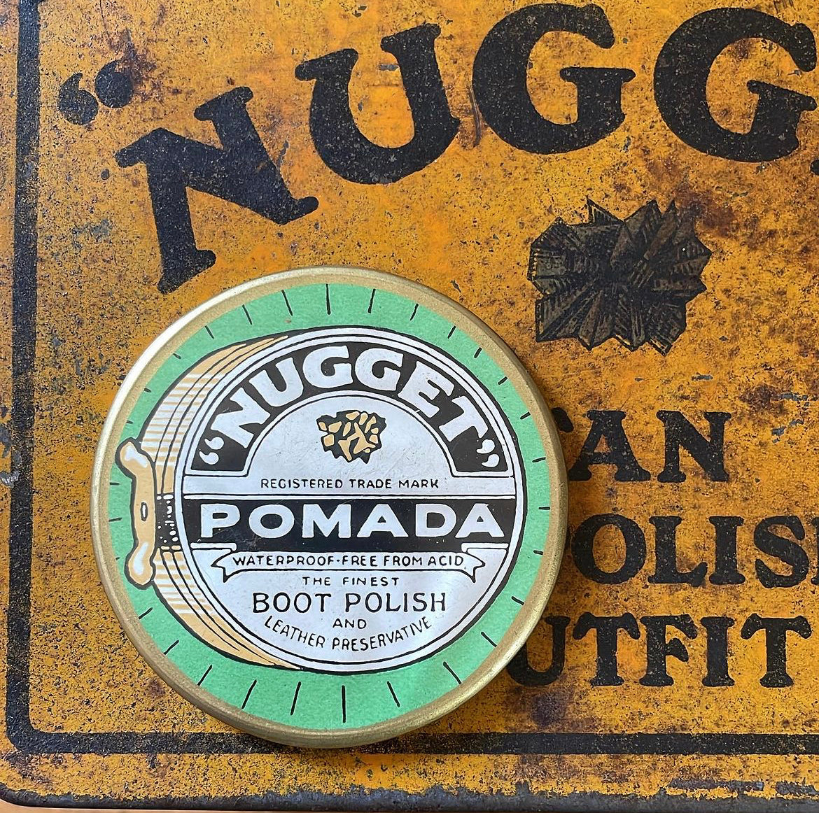 Nugget Pomada Boot Polish Advertising Mirror Promotional Pocket Mirror ...