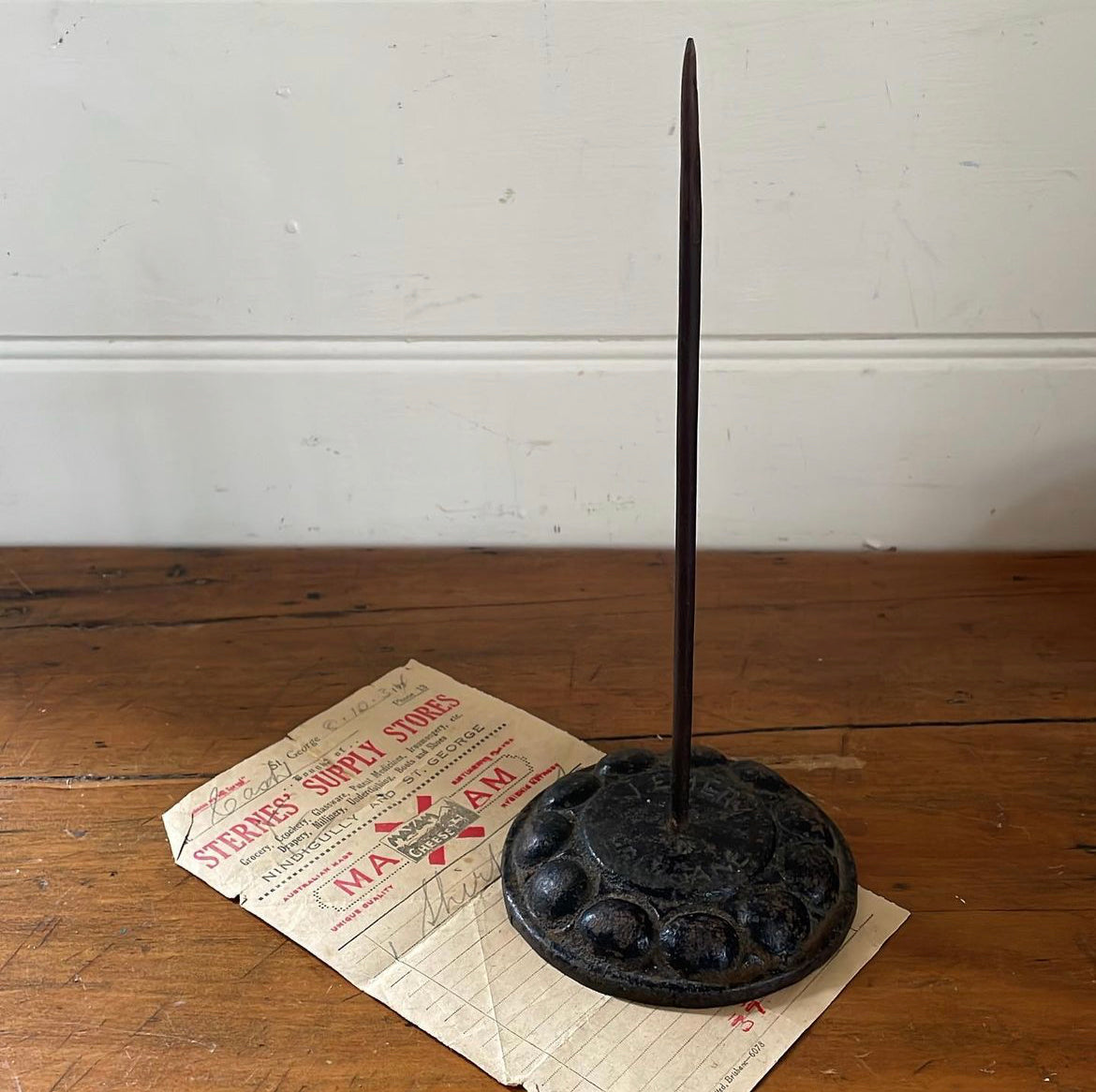 Antique Receipt Spike Cast Iron Docket Spike – Found By Her